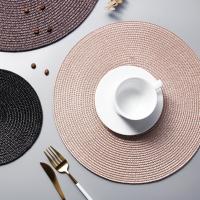 China Round Washable PVC Dining Table Place Mats Diameter 38cm or Customized Size Chocolate for sale