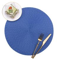 China Round Washable PVC Dining Table Place Mats Diameter 38cm or Customized Size Chocolate for sale