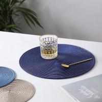 China Round Washable PVC Dining Table Place Mats Diameter 38cm or Customized Size Chocolate for sale
