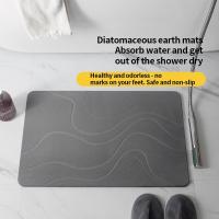 China Non Anti Slip Quick Drying Diatomaceous Earth Stone Bath Mat Custom Size 60*39cm for sale