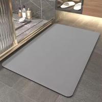 China Customized Non Slip Bath Mat Sustainable Light Grey for Bathroom Floor Safety Comfort for sale