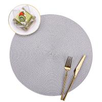 China Blue PVC Golden Round Christmas Dining Table Place Mat for Dining Room and Luxury for sale