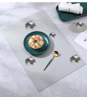 China Modern Style Eco-friendly Dinning Mat for Table Decoration Transparent Conch Design for sale