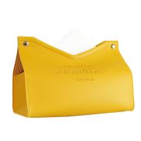 China Simple Style Luxury Floral PU Leather Car Toilet Square Tissue Paper Box Cover Holder for sale