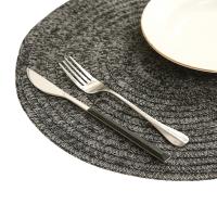 China Vietnam Boho Style Table Decor Placemats with Round Water Hyacinth Weaving in Bulk for sale
