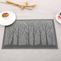 China Heat Resistant Metric System Kitchen Room Space PVC Table Dinner Mat with Gold Design for sale