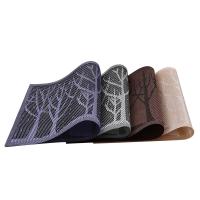 China Heat Resistant Metric System Kitchen Room Space PVC Table Dinner Mat with Gold Design for sale
