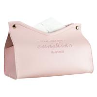 China Simple Style Rectangle Custom Luxury Nordic Type PU Leather Gold Paper Tissue Box Cover for sale
