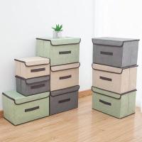 China Foldable Desk Storage Box Organizer for Clothes Non Woven Cover Sundries Customized Size for sale