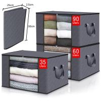 China Non Woven Storage Box With Lids And Handle for Organizing Clothes Rectangle Load ＞10kg for sale