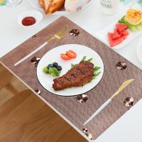 China Custom Logo Accepted PVC Small Flower Ginkgo Biloba Pattern Place Mat for Kitchen Table for sale
