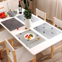 China Custom Logo Accepted PVC Small Flower Ginkgo Biloba Pattern Place Mat for Kitchen Table for sale