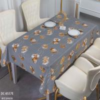 China Classic Style Christmas Tablecloth Customizable PVC Material with Floral Pattern for sale