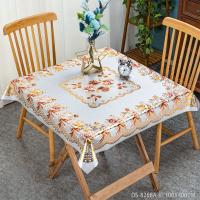 China Oil-Proof PVC Round Plaid Tablecloth for 10-Person White Round Table Classic Style for sale