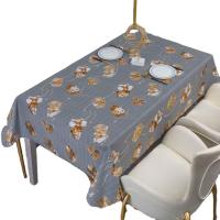 China 120 Inch Round Christmas PVC Tablecloth Oilproof and Stain Resistant for Square Table for sale