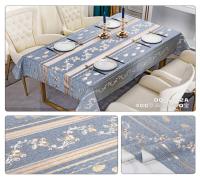 China 137cm*20m Waterproof Blue Golden Dining Wedding Nonwoven Waterproof Table Cloth Cover for sale