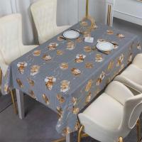 China 137cm*20m Waterproof Blue Golden Dining Wedding Nonwoven Waterproof Table Cloth Cover for sale