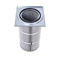 China Galvanized Square Cap HEPA Pleated Polyester Air Filter Cartridge with 1 Year Warranty and 5kg Weight for sale