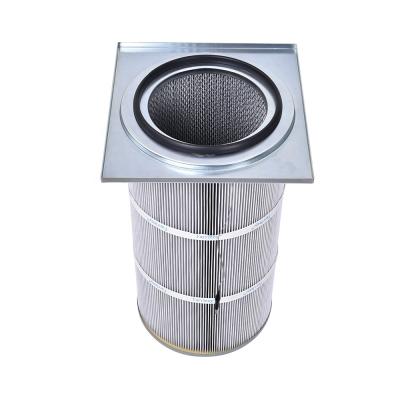 China Galvanized Square Cap HEPA Pleated Polyester Air Filter Cartridge with 1 Year Warranty and 5kg Weight for sale