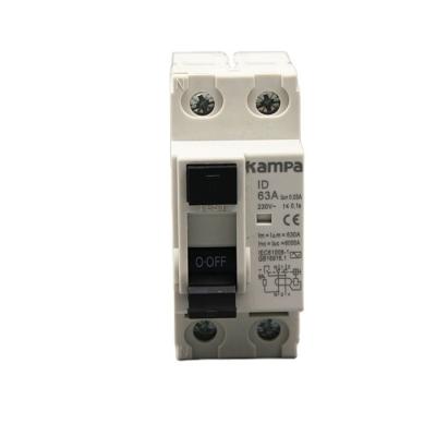 China Kampa Residual Current Circuit Breaker 2p Elcb / Rccb 50/  60Hz for sale