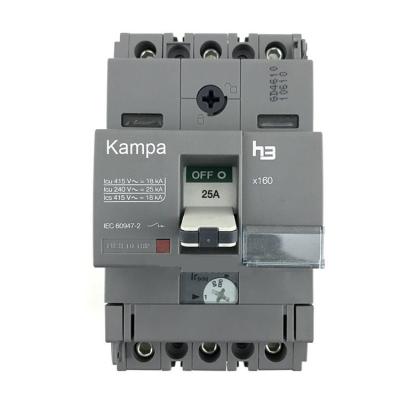 China H3 Moulded Case Circuit Breaker X160 3P 18ka 25A HDA025Z mccb for sale