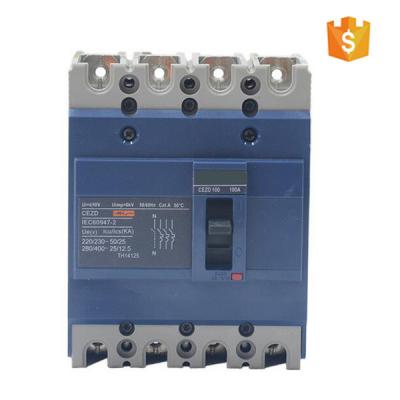 China EZD100E 100A 4 Pole Mould Case Circuit Breaker / MCCB IEC Standard for sale