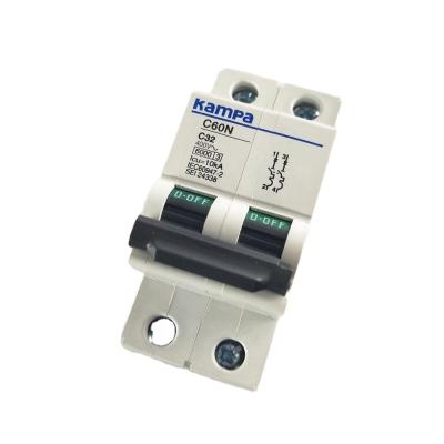 China 240 / 415V Mini Circuit Breaker Kampa C60N Two Pole 10ka 20a for sale