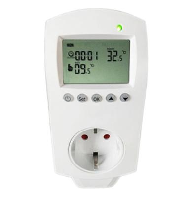 China 16A Household Programmable Digital Heating Floor Room Thermostat Plug for sale