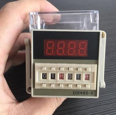 China DH48S-S Digital Timer Time Delay Relay 220V 0.01S - 99H 99M 8 Pins with Base Socket for sale