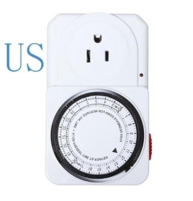 China Us Plug 24 Hour Programmable Mechanical Electrical Plug , Energy Saving Program Timer Power Switch for sale
