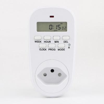 China Brazilian Plug Digital Timer Switch Socket  Plug-In Style LCD Smart for sale