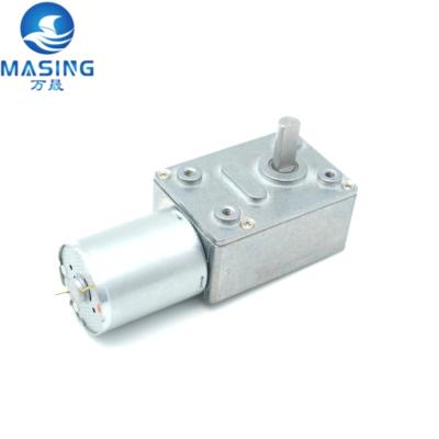 China 370 Miniature DC 6v12v24v Turbo Worm Gear Reducer Motor With M5 Threaded Shaft For Range Hood And Barbecue Machine for sale