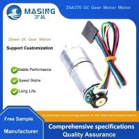 China High Torque 25mm Brushed DC Gear Motor GM25-370 with Encoder 6v 12v Permanent Magnet Construction for sale