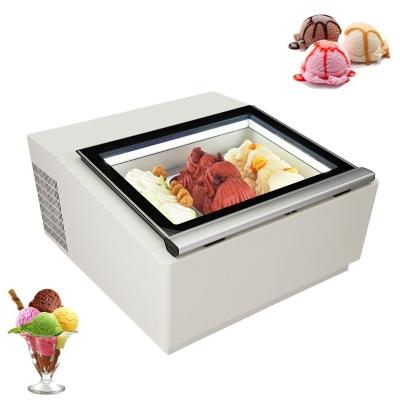 China Food Shop 220V Voltage Stainless Steel Body Commercial Display Freezer for Ice Cream for sale