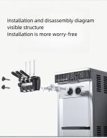China Commercial Table Top Soft Serve Ice Cream Machine with Three Flavors and Air Pump for sale