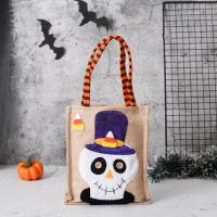 China Trick or Treat Candy and Chocolate Bag in Linen Material 26*15cm for Halloween Theme for sale