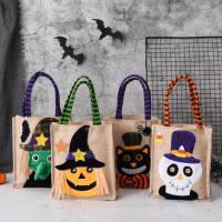 China Trick or Treat Candy and Chocolate Bag in Linen Material 26*15cm for Halloween Theme for sale