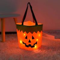 China Party Pumpkin Light Bag Top Selling Luminous LED Portable Candy Bag for Halloween for sale