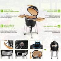 China Kamado Big 24 Inch Barbecue Outdoor Charcoal BBQ Ceramic Green Color Egg Grills 60 KG for sale