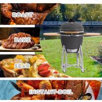 China Kamado Big 24 Inch Barbecue Outdoor Charcoal BBQ Ceramic Green Color Egg Grills 60 KG for sale