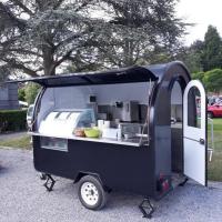China 2024 Stainless Steel Mobile Coffee Food Car with Porch and Multiple Colors to Choose for sale