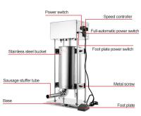 China Stainless Steel Sausage Filler Stuffer with 260W Power and 410*310*770mm Product Size for sale