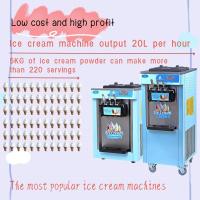 China High Productivity Soft Serve Ice Cream Machine 3 Flavor for Food Shop 504*705*1177mm for sale