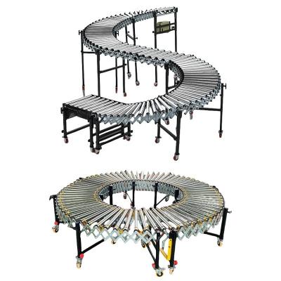 China Suitable for Various scenarios Conveying Flexible Expandable Gravity Roller Conveyor for sale