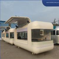 China Large Size Food Caravan Camper Kitchen Restaurant Fast Food Kiosk on Tow Bar Trailer for sale