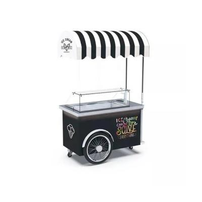 China Make Soft Ice Cream Anywhere with Mobile Cart and Cold Drinks Freezer Refrigerator for sale