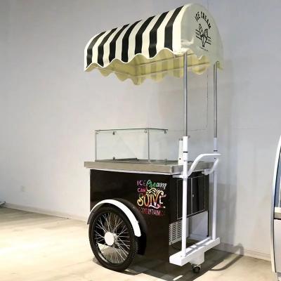China Small and Portable 4 Pans Gelato Freezer Cart for Displaying Ice Cream in Snack Food for sale