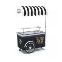 China Small and Portable 4 Pans Gelato Freezer Cart for Displaying Ice Cream in Snack Food for sale