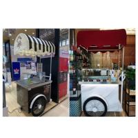 China Electric Power Outdoor Ice Cream Hand Push Cart with Freezer and Multifunctional for sale