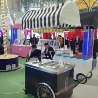 China Food Beverage Shops 200 KG Gelato Push Cart with Stainless Steel Material and Design for sale